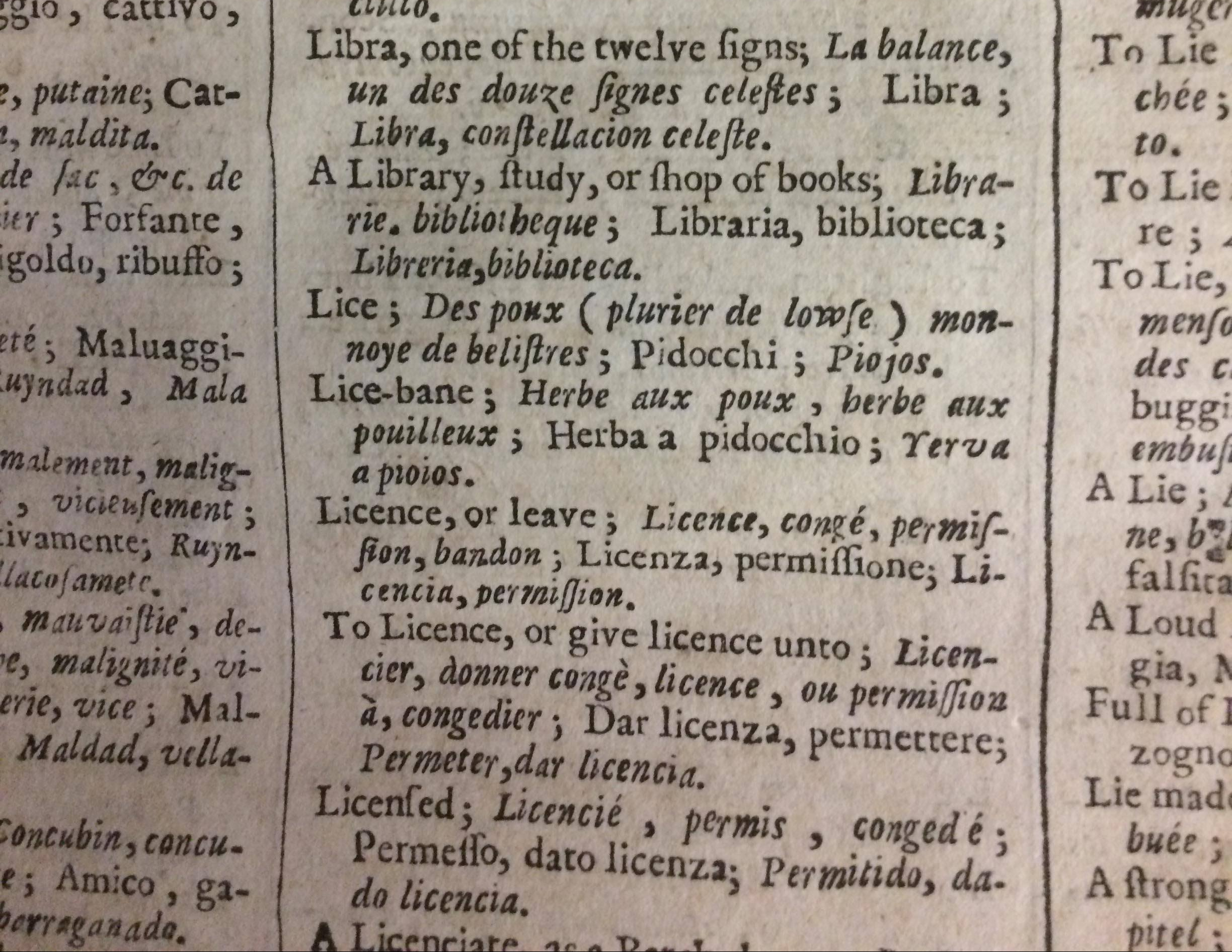 A world of words: 17th and 18th Century dictionaries – St John's ...
