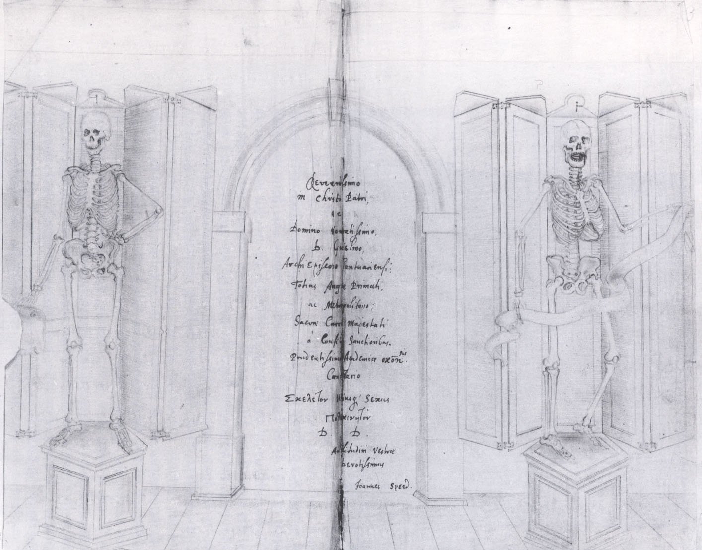 Skeleton – St John's College Library, Oxford